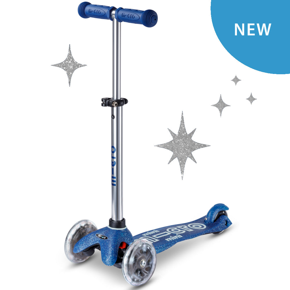 Mini Micro Deluxe Galaxy Glitter LED Navy – Micro Scooters Hong Kong